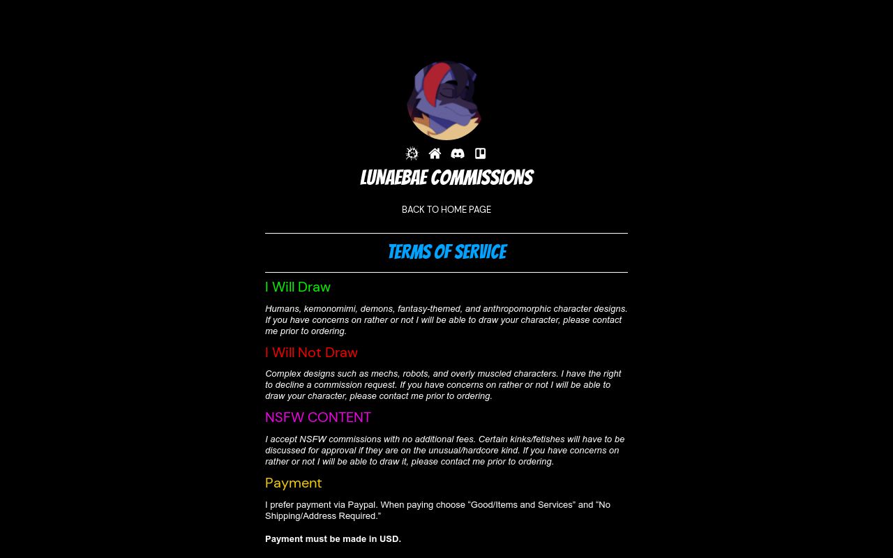 Lunabae Terms of Service